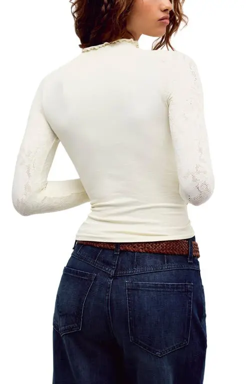 Free People Intimately Fp Mixed Feelings Mock Neck Top - Clean Ivory