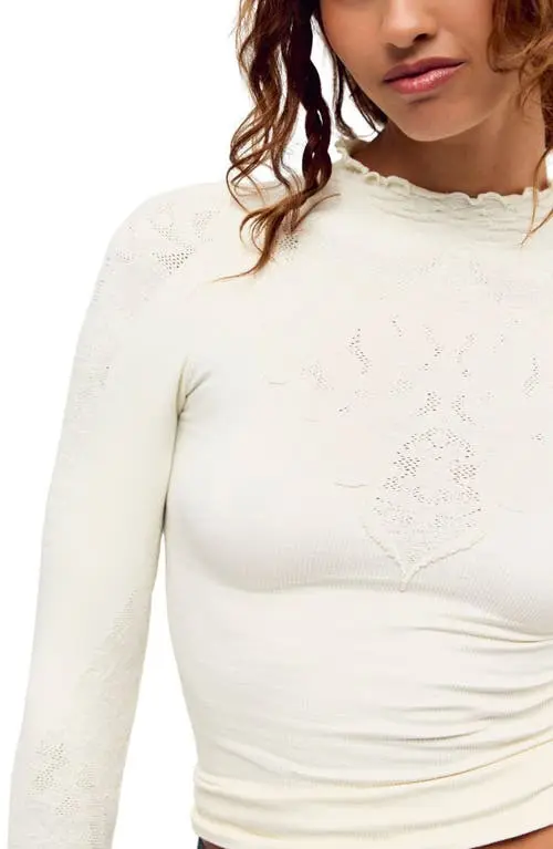 Free People Intimately Fp Mixed Feelings Mock Neck Top - Clean Ivory