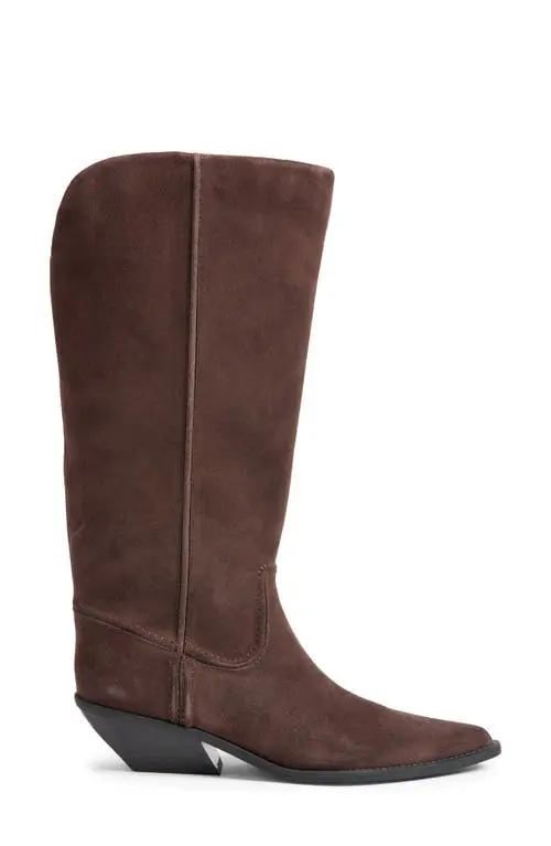 OPEN EDIT Savannah Leather Tall Boot - Brown Chocolate