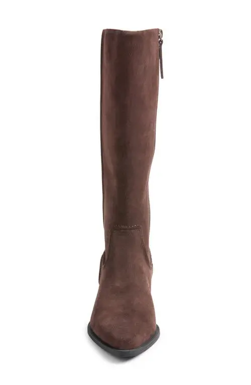 OPEN EDIT Savannah Leather Tall Boot - Brown Chocolate