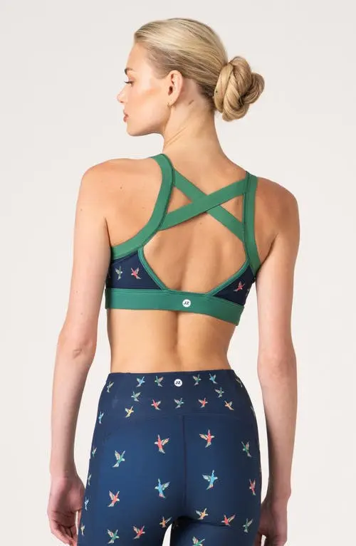 JESSIE ZHAO NEW YORK Emerald Echo Reversible Racerback Sports Bra