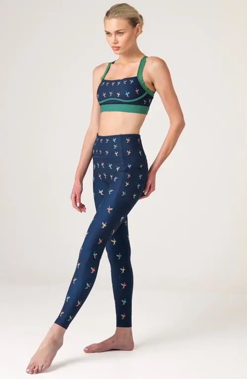 JESSIE ZHAO NEW YORK Emerald Echo Reversible Racerback Sports Bra