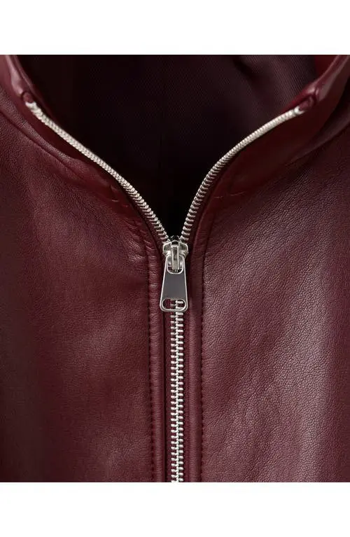Mango Faux Leather Funnel Neck Jacket