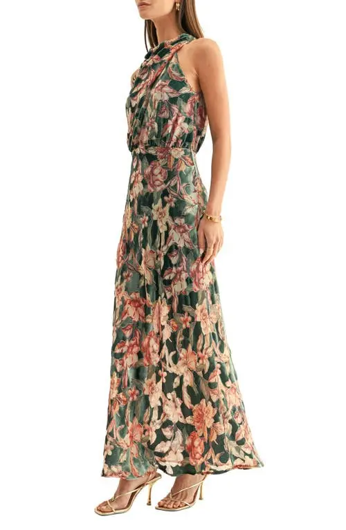 Adelyn Rae Veda Floral Burnout Maxi Dress