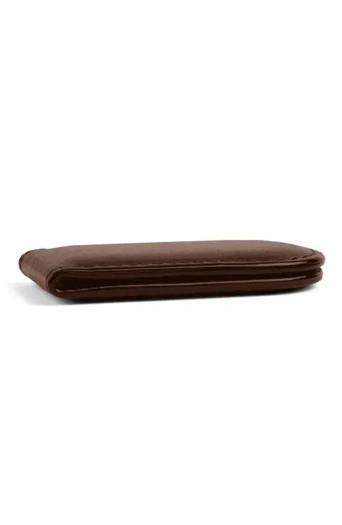 Bosca Leather Money Clip - Dark Brown