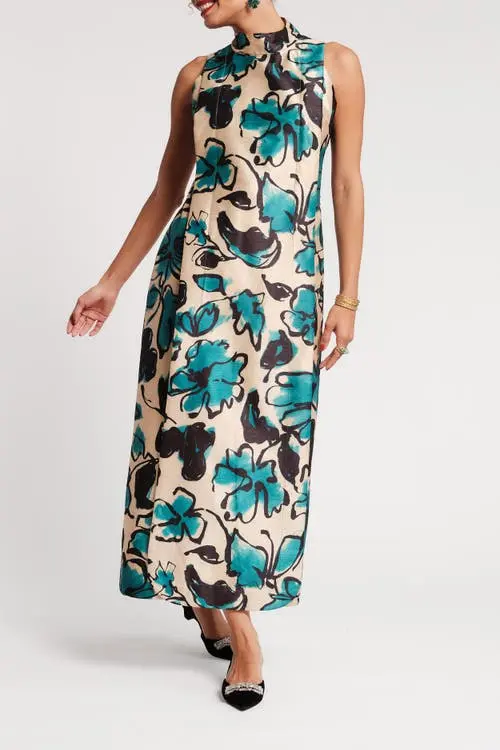 FRANCES VALENTINE Carlyle Maxi Dress Abstract Meadow