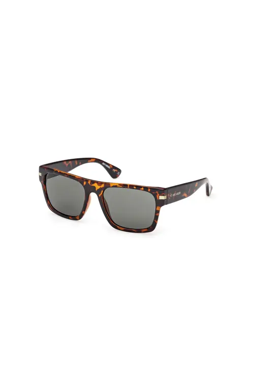 HARLEY-DAVIDSON Flat Top Square Acetate Sunglasses - Dark Havana/green
