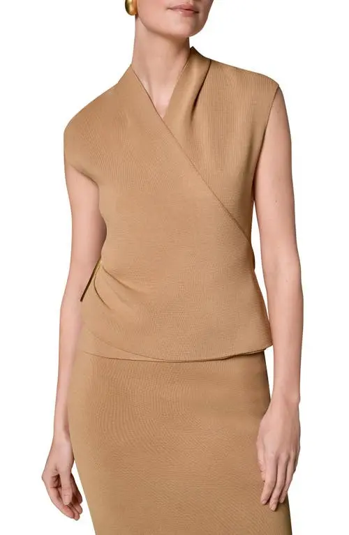 Donna Karan New York Faux Wrap Sweater - Fawn