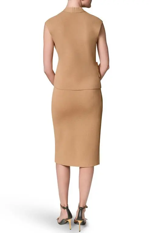 Donna Karan New York Faux Wrap Sweater - Fawn
