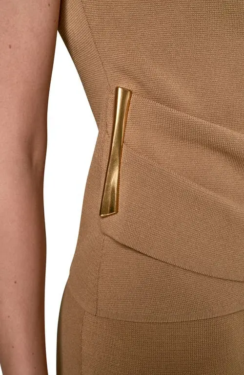 Donna Karan New York Faux Wrap Sweater - Fawn