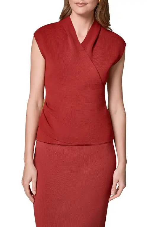 Donna Karan New York Faux Wrap Sweater - Sunbaked