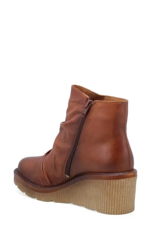 Miz Mooz Alice Leather Wedge Bootie - Brandy