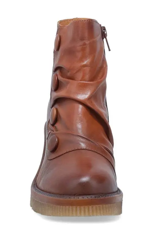 Miz Mooz Alice Leather Wedge Bootie - Brandy