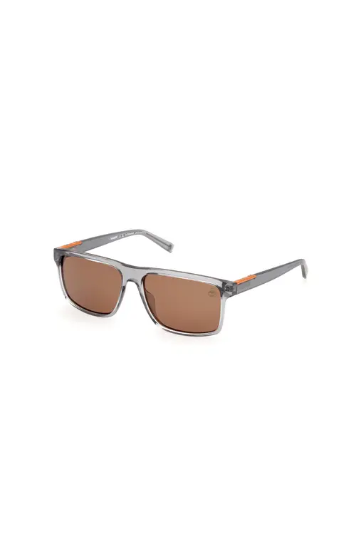 Timberland Slim Rectangular Polarized Sunglasses - Grey/brown