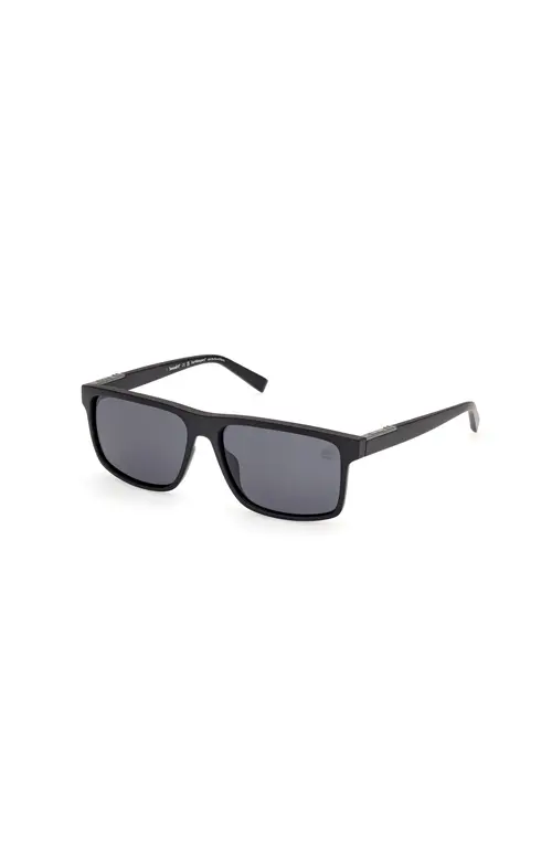 Timberland Slim Rectangular Polarized Sunglasses - Matte Black/smoke