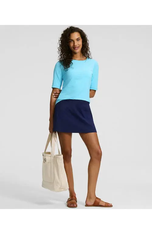 LANDS' END Sunshade Upf 50 Elbow Sleeve Rash Guard Swim Tee