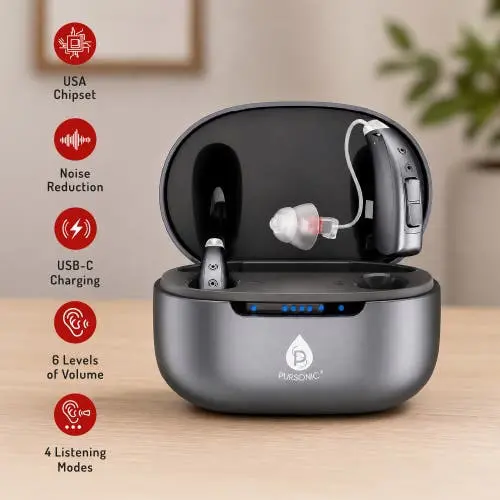 PURSONIC Otc Hearing Aids For Adults With 4 Hearing Modes & 6 Adjustable Volume Levels