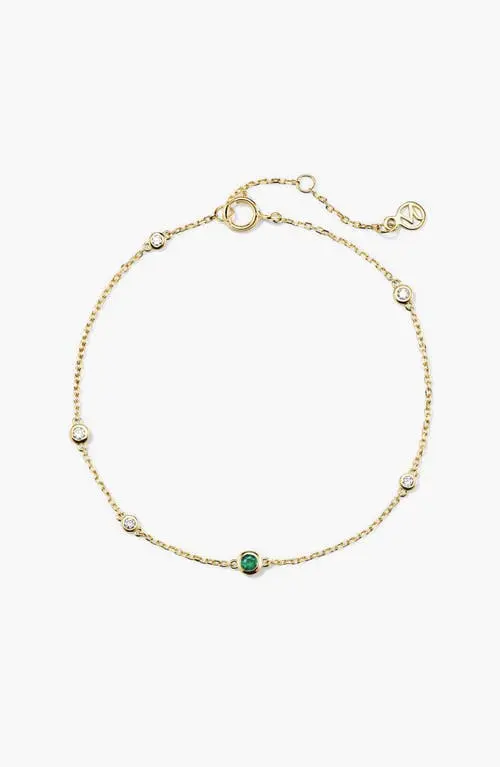 Mejuri Gemstone Station Bracelet - Emerald