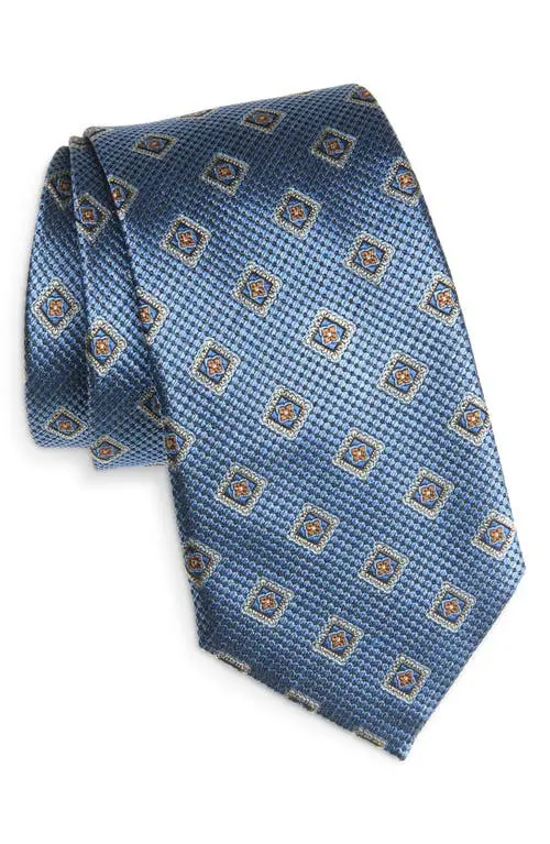Nordstrom Geometric Silk Tie - Lt Blue
