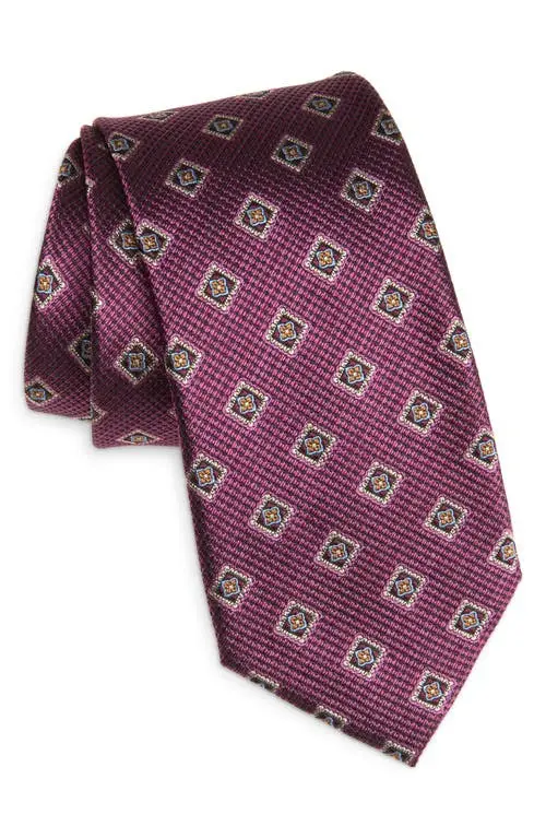 Nordstrom Geometric Silk Tie - Wine