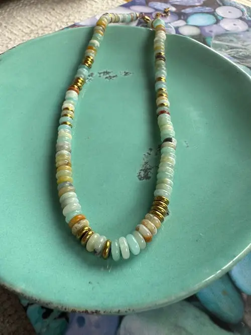 ERIN MCDERMOTT JEWELRY Fields Of Gold Gemstone Beaded Necklace