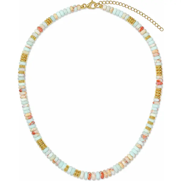 ERIN MCDERMOTT JEWELRY Fields Of Gold Gemstone Beaded Necklace - Blue-green