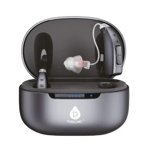 PURSONIC Bluetooth Otc Hearing Aids For Adultsself-fitting Hearing Devices With App Control, Audio Streaming - Metallic Silver