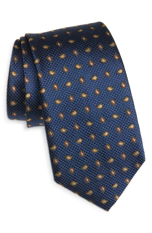 Nordstrom Paisley Silk Tie - Navy