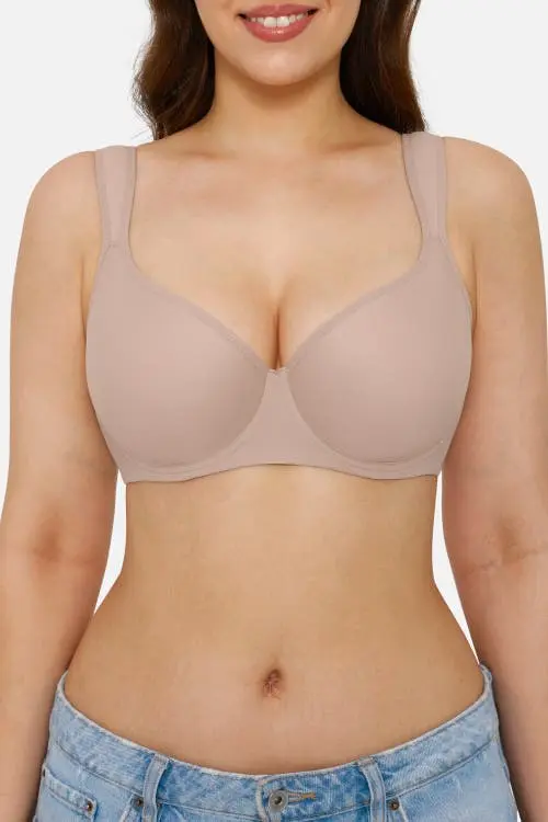 POPILUSH Full Figure Beauty Back Smoothing Minimizer Bra - Cream