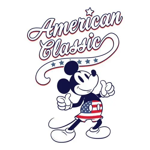 MICKEY & FRIENDS Retro American Classic Short Sleeve Ringer T-shirt