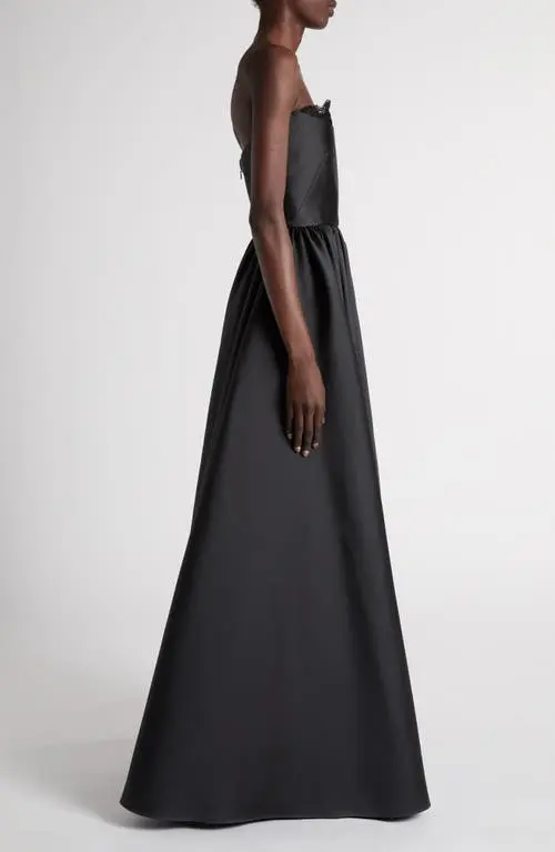 Alexander McQueen Strapless Lace Detail Ballgown
