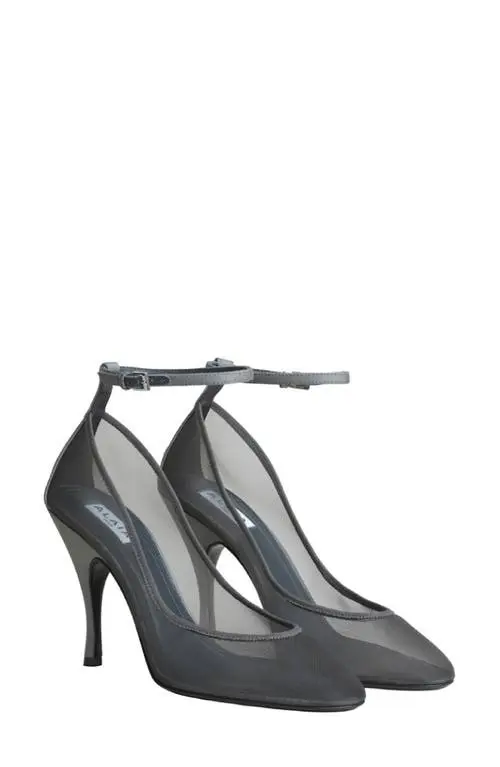 Alaïa Mesh Ankle Strap Pump - 840 Anthracite