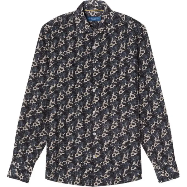 Robert Talbott Reynolds Printed Cow Hide Silk Blend Shirt