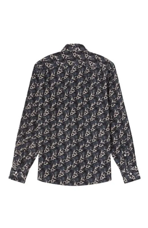 Robert Talbott Reynolds Printed Cow Hide Silk Blend Shirt