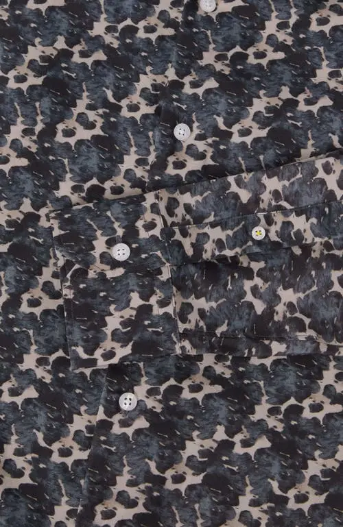 Robert Talbott Reynolds Printed Cow Hide Silk Blend Shirt