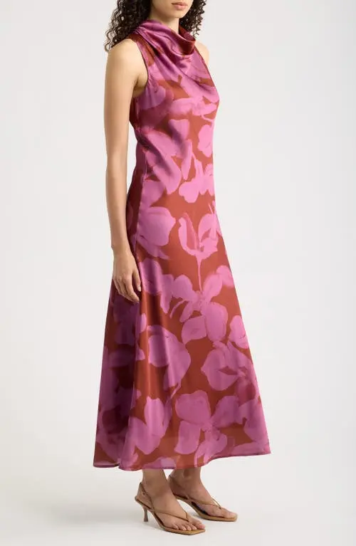 Sam Edelman Floral Cowl Neck Maxi Dress