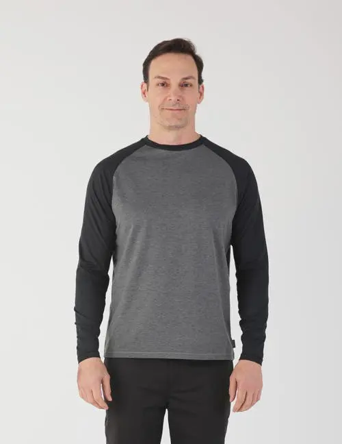 GLYDER Slider Raglan Crew Neck - Carbon/black