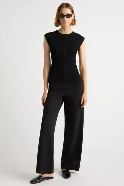 Modern Citizen Anh Wide-leg Ponte Stretch Pant - Black