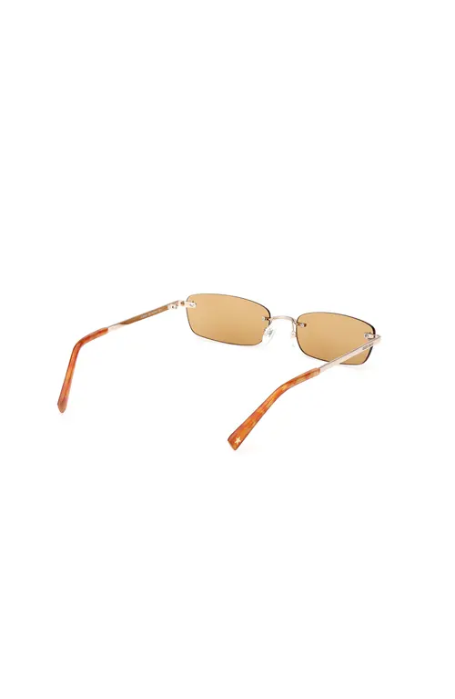 Guess Rimless Rectangular Sunglasses - Gold/brown