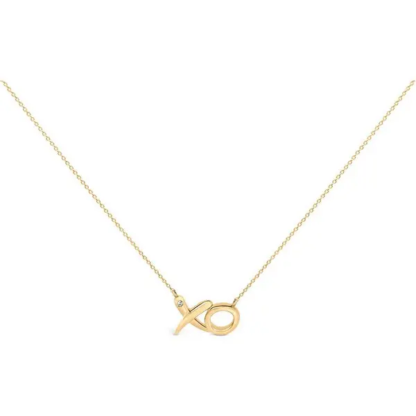 HAUS OF BRILLIANCE Gold Vermeil Diamond Accent "xo" Necklace - Silver