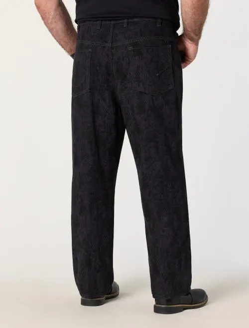 TRUE NATION BY DXL Big & Tall Ink Wash Loose-fit Jeans