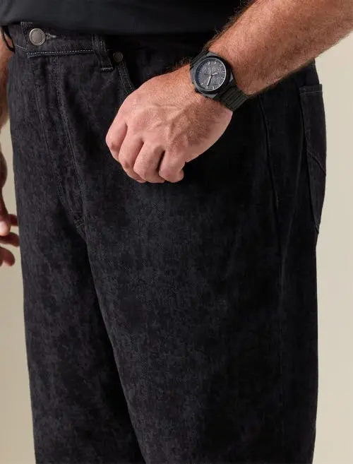 TRUE NATION BY DXL Big & Tall Ink Wash Loose-fit Jeans
