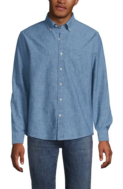 LANDS' END Long Sleeve Chambray Shirt