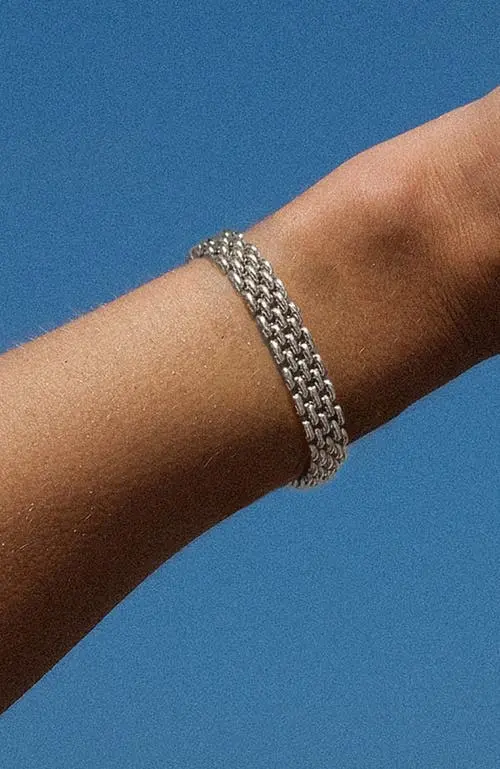 RETRO CHIC Rome Chain Large Bracelet - Silver