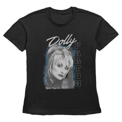 DOLLY PARTON Guitar Portrait Short Sleeve T-shirt - Black