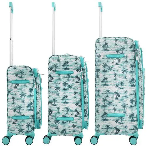 Tommy Bahama Palm Print 3-piece Expandable Softside Spinner Luggage Set