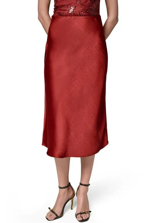 Donna Karan New York Satin Midi Skirt - Sunbaked