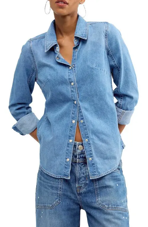 Free People Benny Slim Denim Shirt