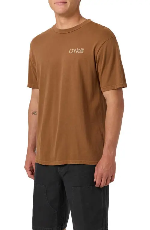 O'Neill Cubed Logo Cotton Graphic T-shirt - Toffee