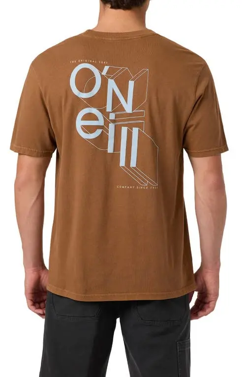 O'Neill Cubed Logo Cotton Graphic T-shirt - Toffee
